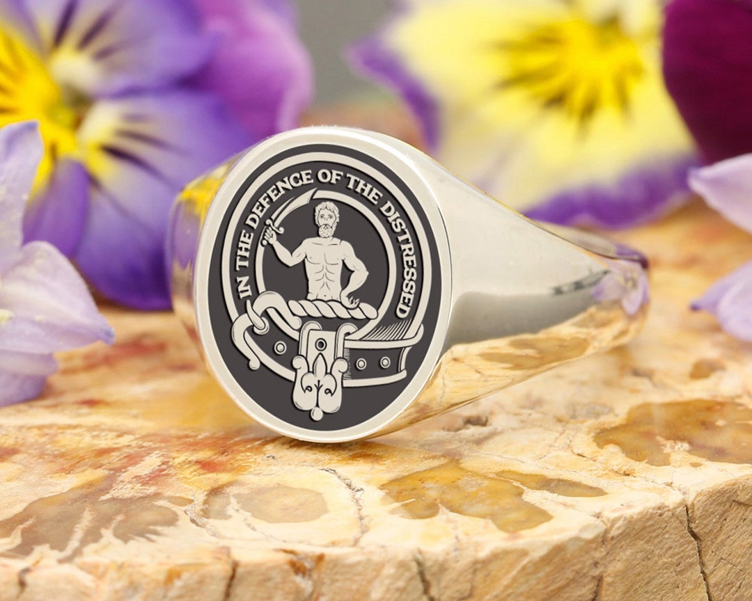 Allardice Scottish Clan Engraved Signet Ring | Sterling Silver | Family ...