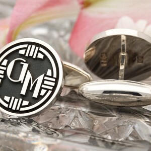 Art Deco Bespoke Monogram Sterling Silver Cufflinks Bespoke - Etsy