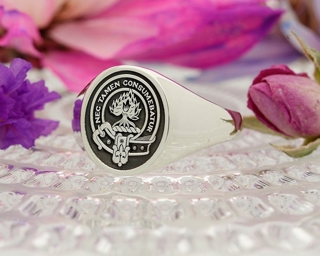 Clark Scottish Clan Engraved Signet Ring | Sterling Silver | Family ...