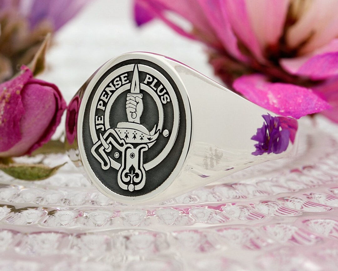 Erskine Scottish Clan Crest Signet Ring, Silver or 9ct Gold Handmade ...