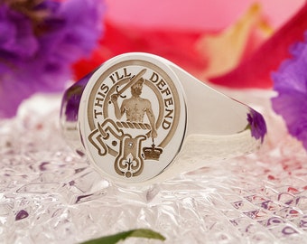 Macpherson Scottish Clan Signet Ring Silver Handmade and | Etsy