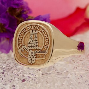Sinclair Scottish Clan Crest Signet Ring 925 Sterling Silver - Etsy