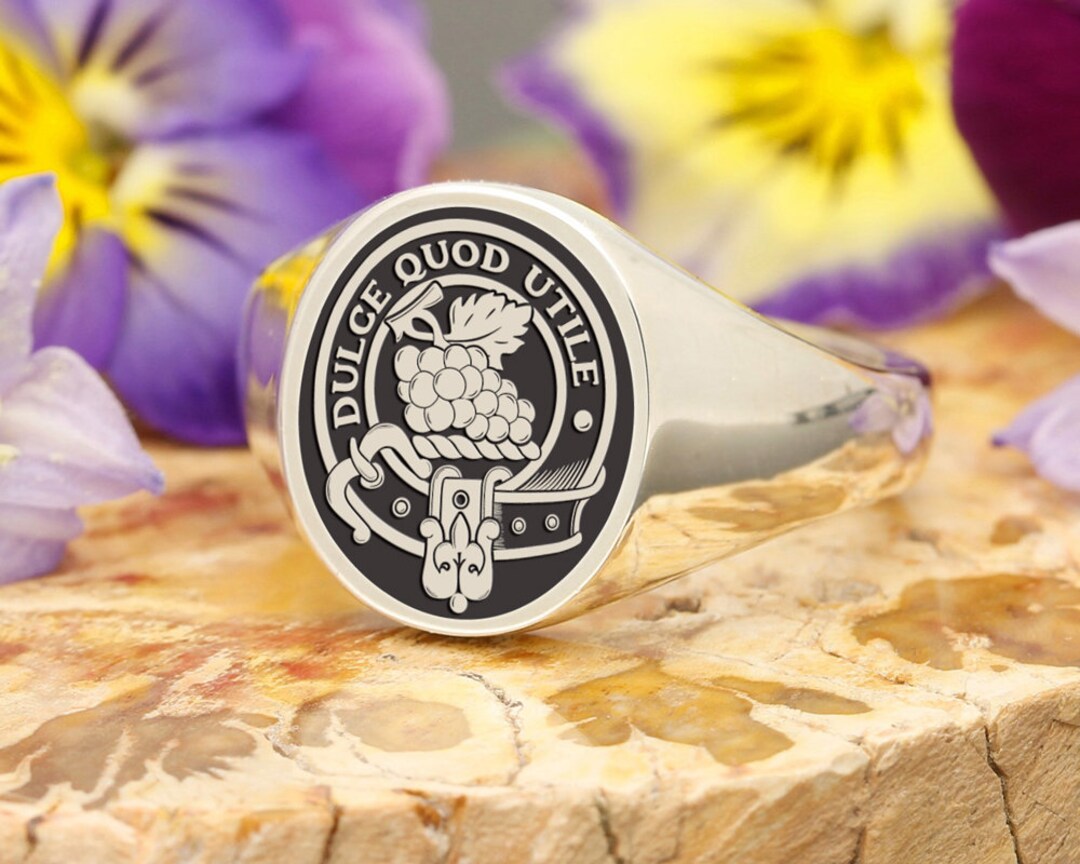 Strange Scottish Clan Engraved Signet Ring | Sterling Silver | Family ...