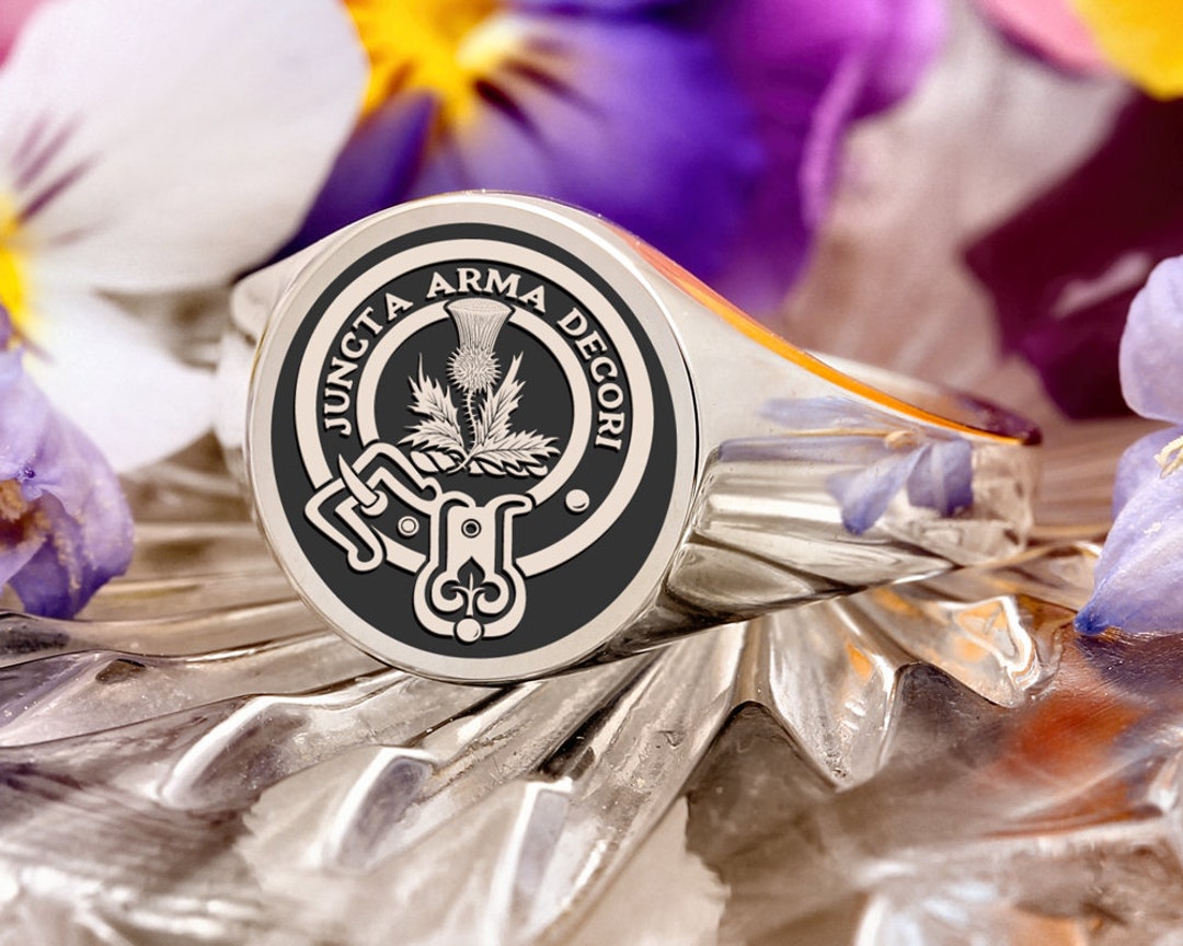 Gow of Skeoch Scottish Clan Engraved Signet Ring | Sterling Silver ...