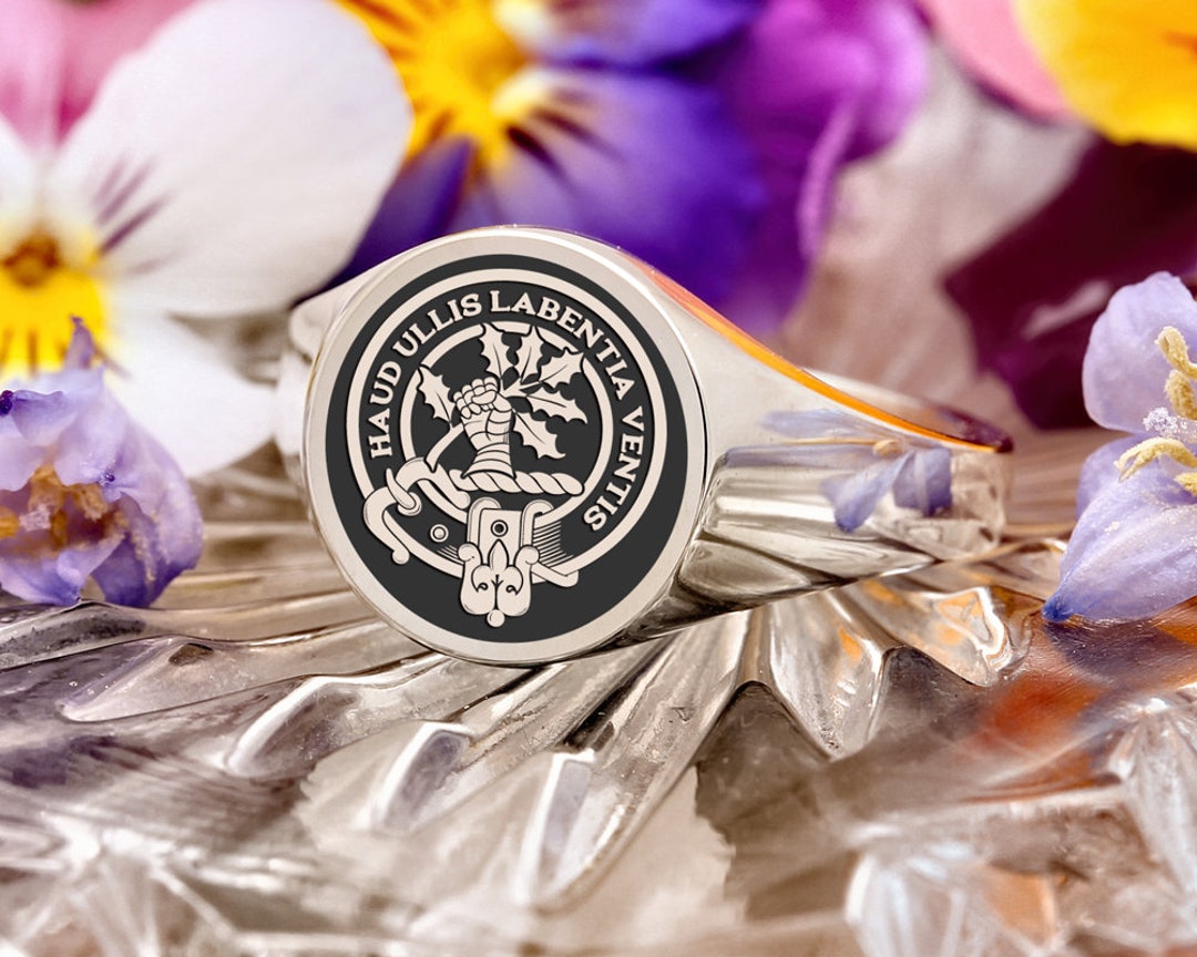 Irving of Bonshaw Scottish Clan Crest Signet Ring, Silver or 9ct Gold ...