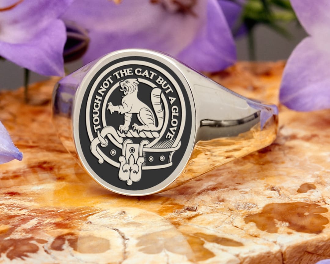 Macgowan Scottish Clan Crest Signet Ring, Silver or 9ct Gold Handmade ...