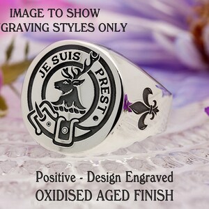 Mackinnon Scottish Clan Engraved Signet Ring | Sterling Silver | Family ...