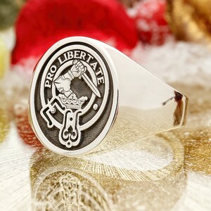 Wallace Scottish Clan Signet Ring, Silver Handmade and Laser Engraved ...