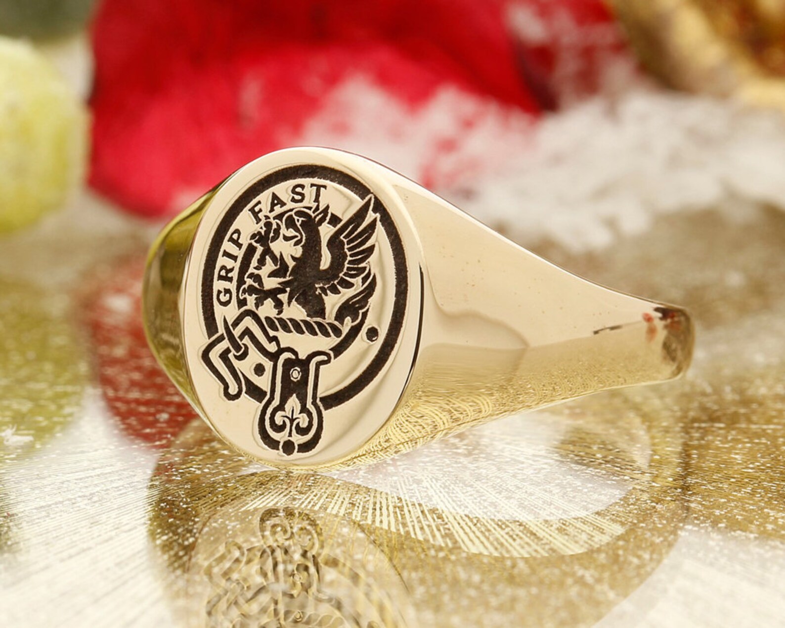 Murphy Claddagh Family Crest Signet Ring Sterling Silver or - Etsy