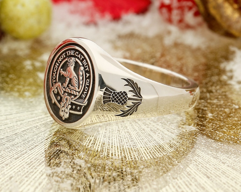 Fraser of Lovat Scottish Clan Signet Ring je Suis Prest - Etsy