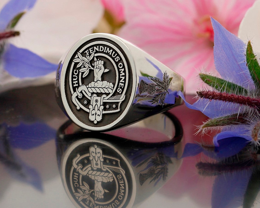 Paterson Scottish Clan Engraved Signet Ring | Sterling Silver | Family ...