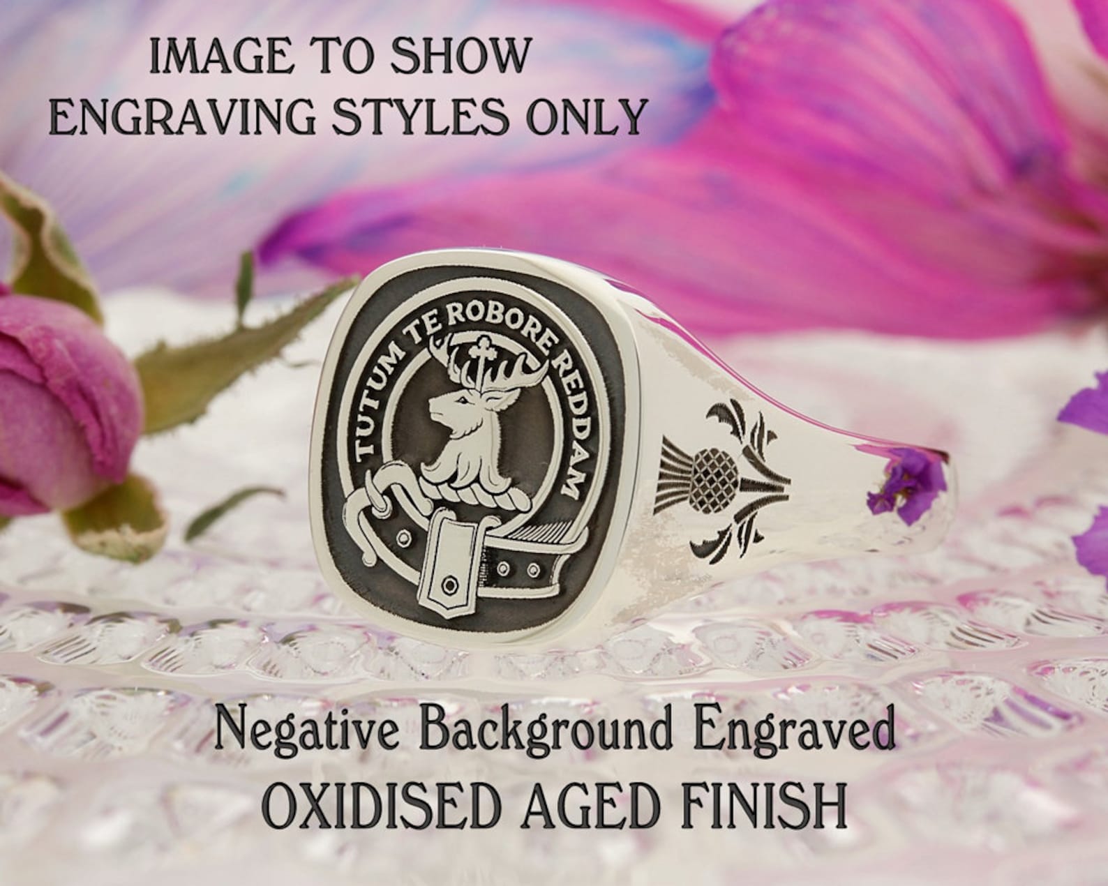 Maccallum / Malcolm Scottish Clan Crest Signet Ring, Sterling Silver ...