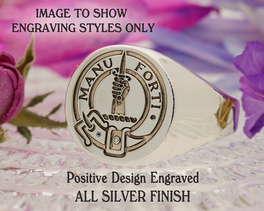 Kerr Scottish Clan Engraved Signet Ring | Sterling Silver | Family ...