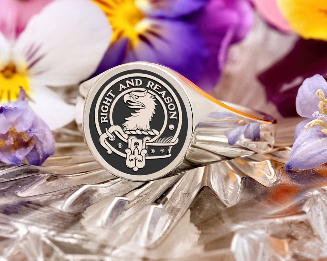 Graham Menteith Scottish Clan Crest Signet Ring | Family Crest Ring ...