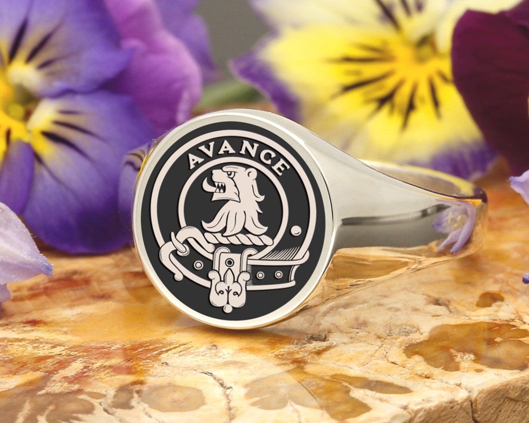 Chalmers Scottish Clan Engraved Signet Ring | Sterling Silver | Family ...