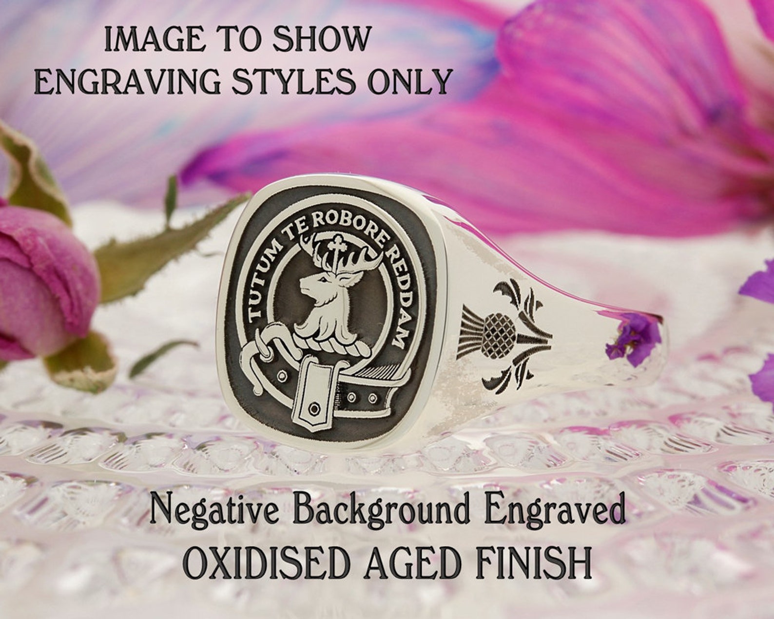 Sinclair Scottish Clan Crest Signet Ring, 925 Sterling Silver Handmade ...