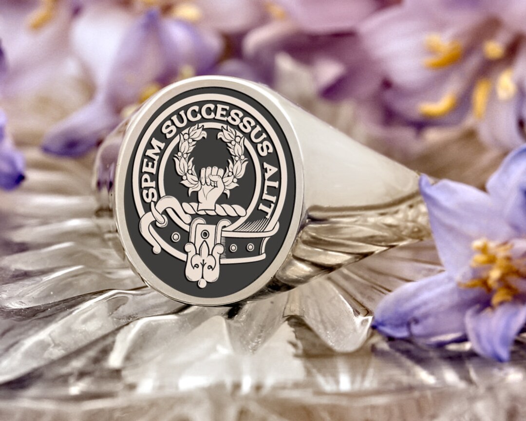 Mactaggart Scottish Clan Engraved Signet Ring | Sterling Silver ...
