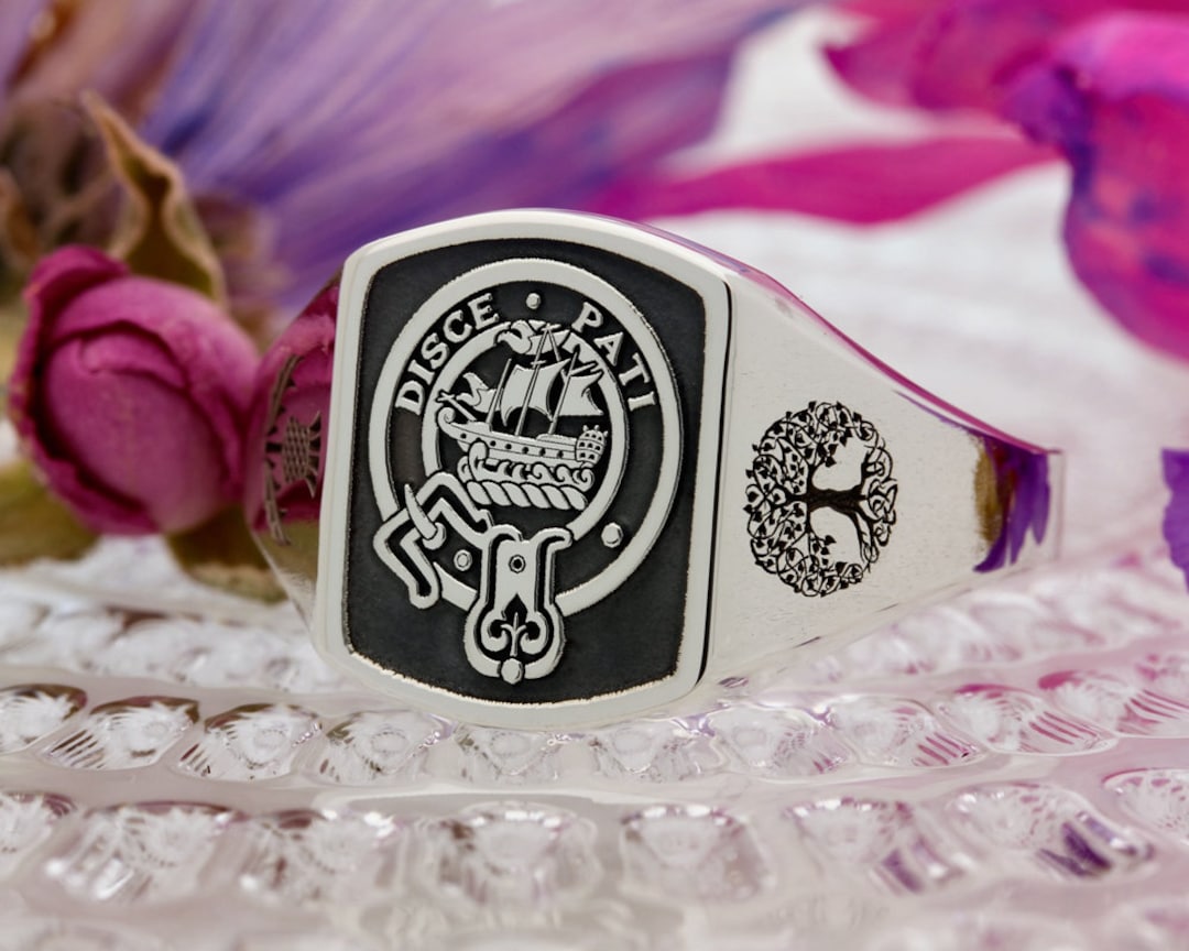 Duncan Scottish Clan Crest Signet Ring, Silver or 9ct Gold Handmade and ...