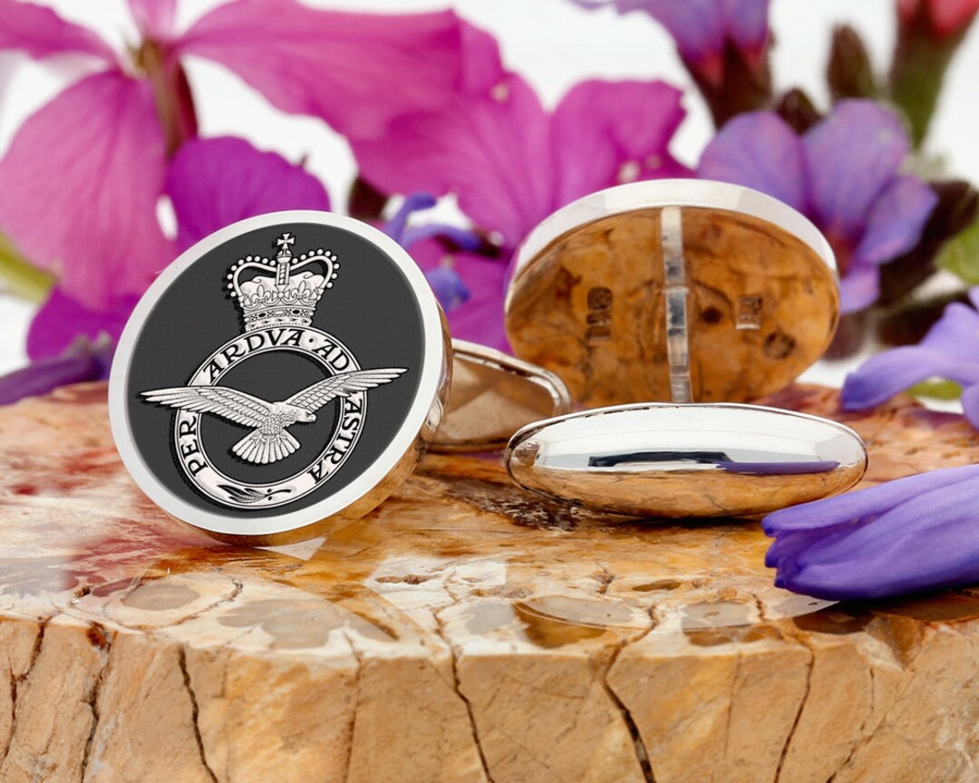 RAF Royal Airforce Badge Military Silver Cufflinks, Handmade and Laser ...