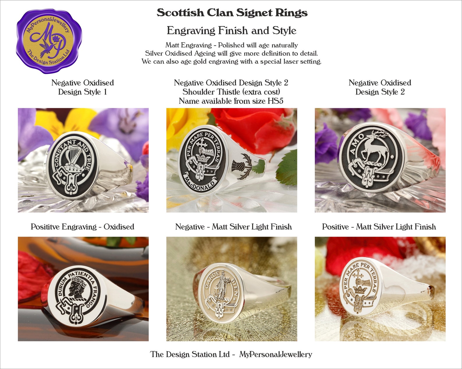 Macpherson Scottish Clan Signet Ring Silver Handmade and - Etsy