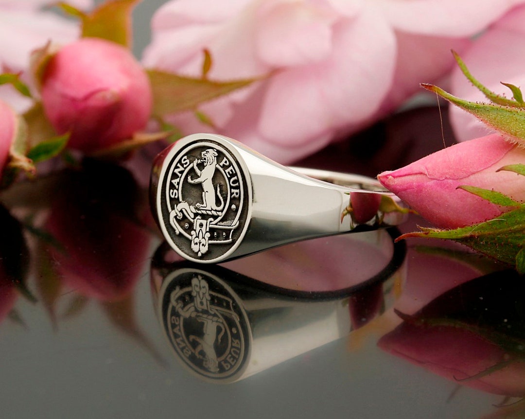Sutherland Scottish Clan Crest Signet Ring | Family Crest Ring | Coat ...