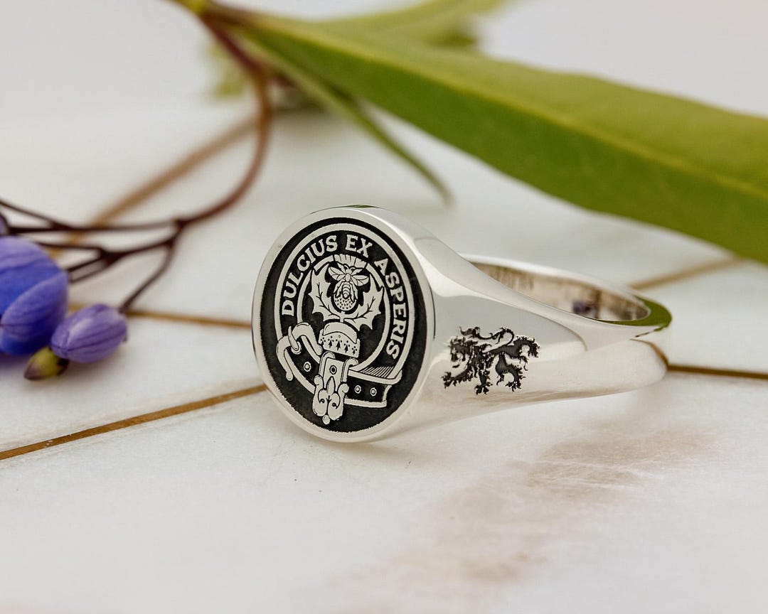 Ferguson Scottish Clan Signet Ring Sterling Silver Hallmarked Handmade ...