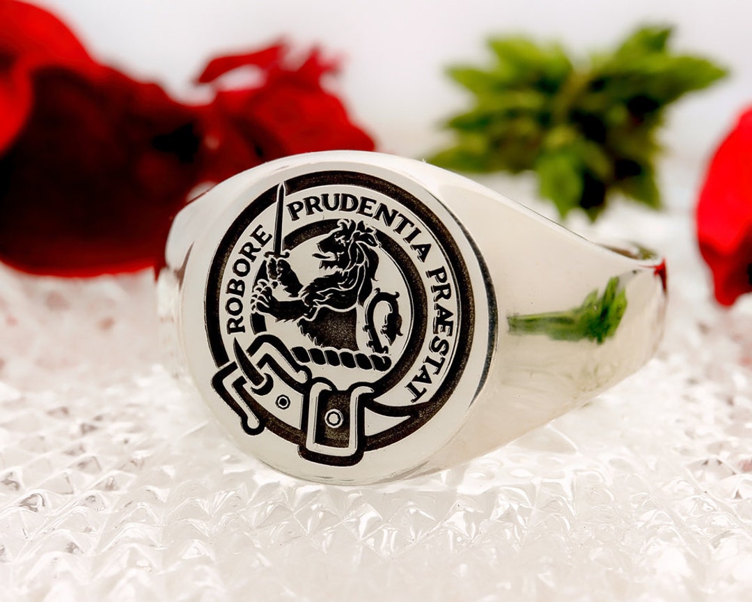 Young Scottish Clan Signet Ring, Sterling Silver Hallmarked Handmade ...