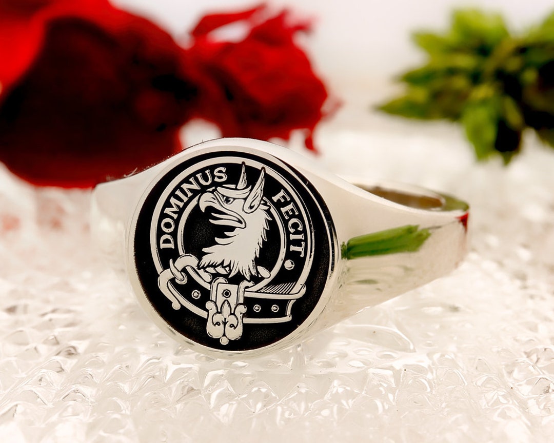 Baird Scottish Clan Engraved Signet Ring | Sterling Silver | Family ...