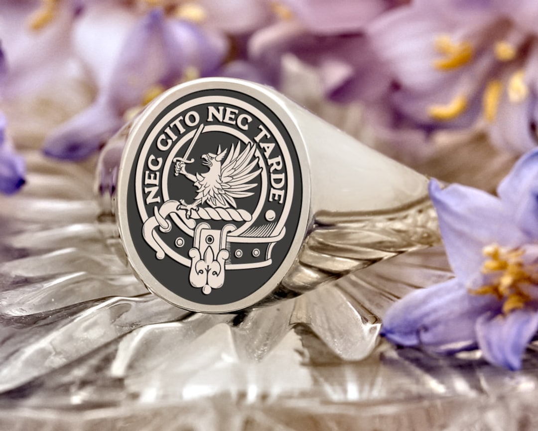Bannatyne / Ballantyne Scottish Clan Crest Engraved Signet Ring ...