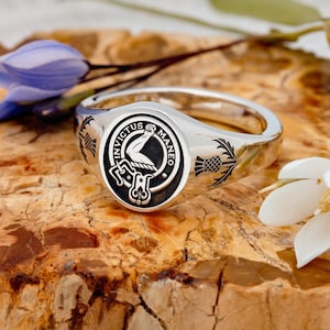Armstrong Scottish Clan Engraved Signet Ring | Sterling Silver | Family ...