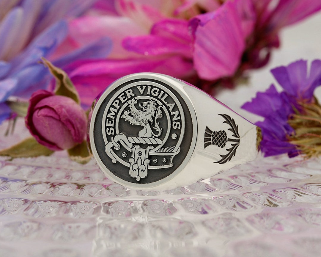Wilson Scottish Clan Crest Signet Ring, Silver or 9ct Gold Handmade and ...