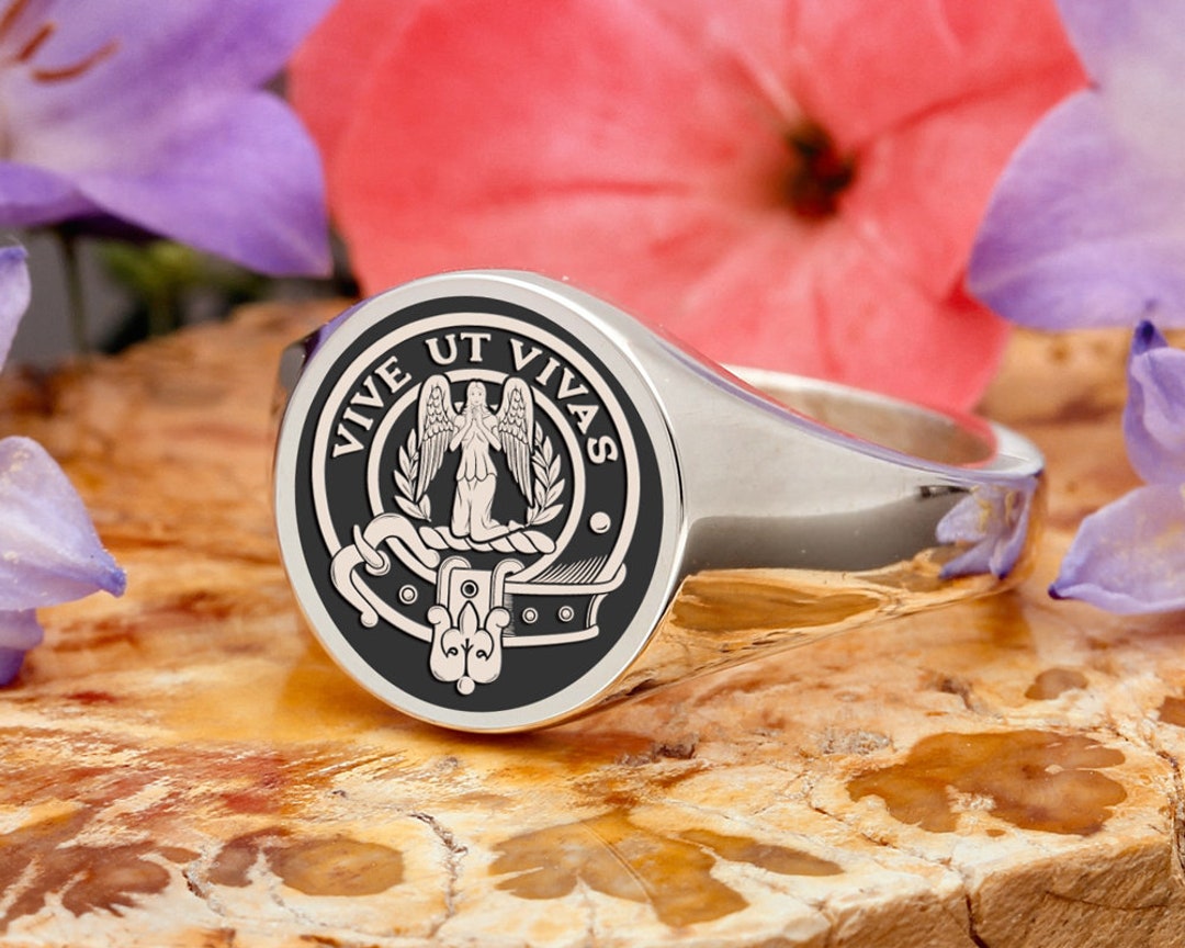 Falconer Scottish Clan Engraved Signet Ring | Sterling Silver | Family ...