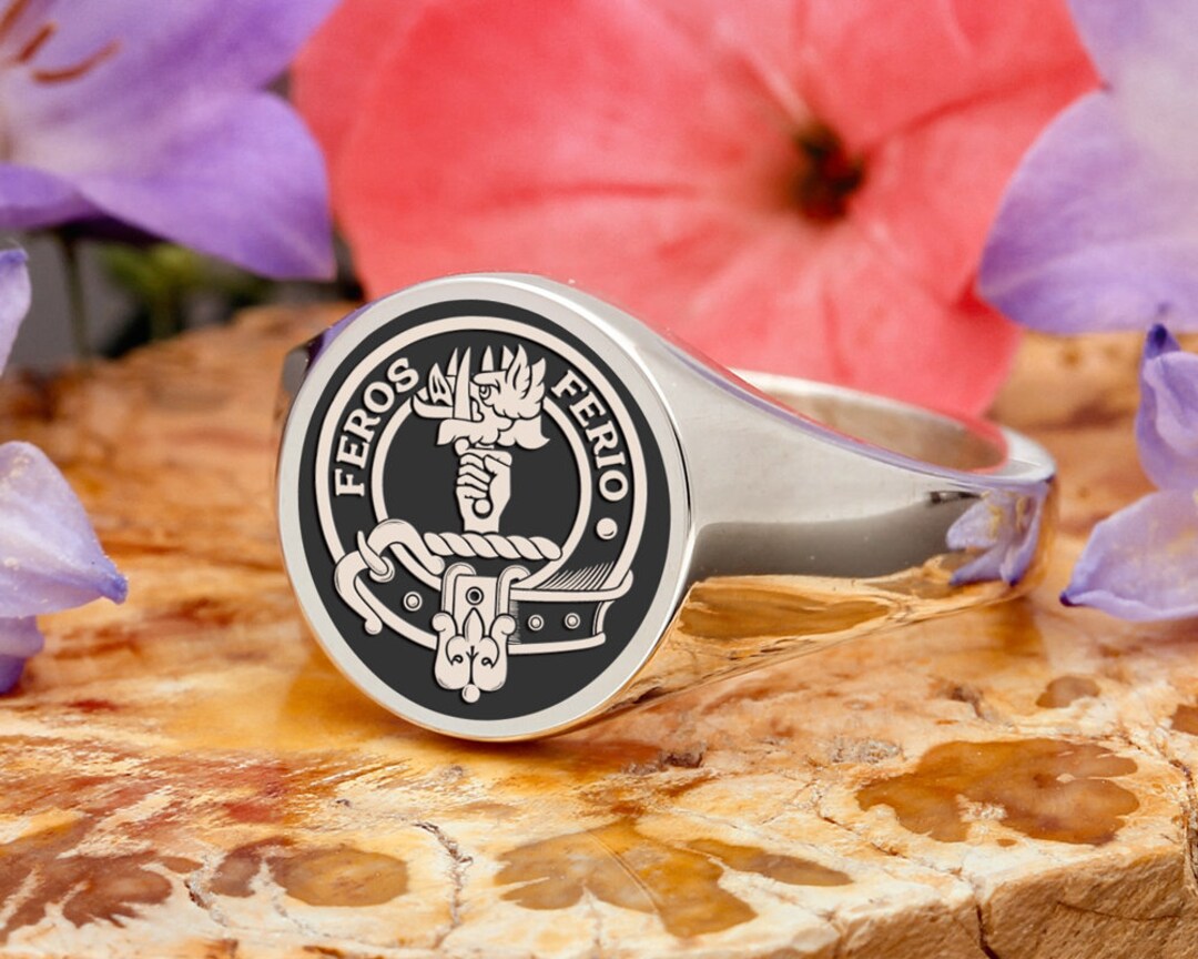 Chisholm Scottish Clan Crest Signet Ring, Silver or Gold, Handmade and ...