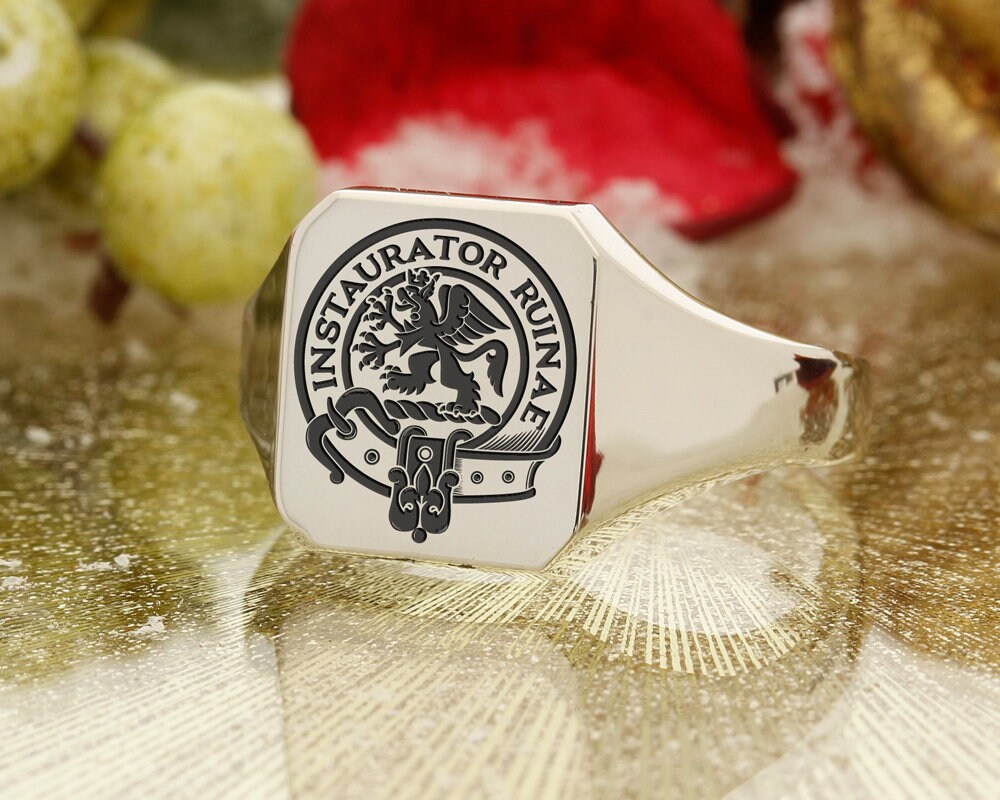 Forsyth Scottish Clan Signet Ring All Ring Sizes Sterling - Etsy