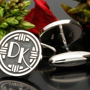 Art Deco Bespoke Monogram Sterling Silver Cufflinks Bespoke - Etsy