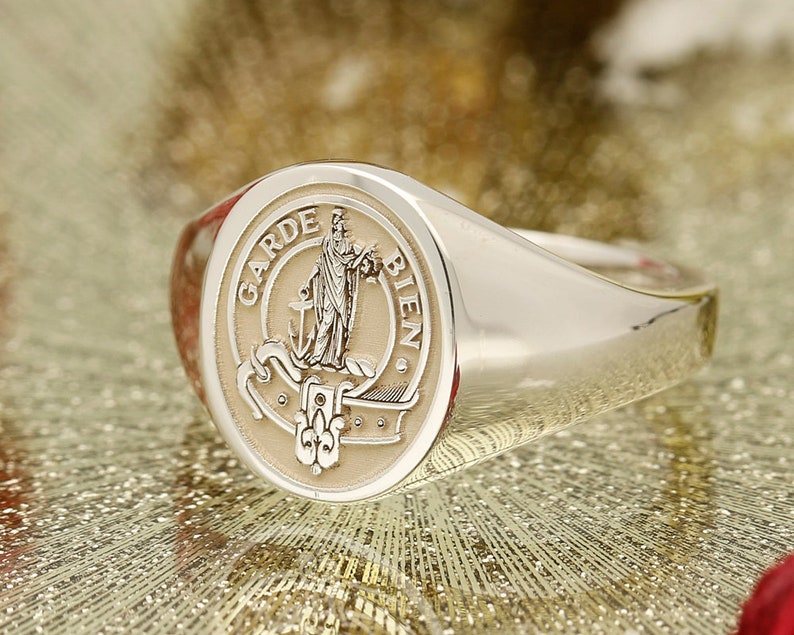 Murphy Claddagh Family Crest Signet Ring Sterling Silver or - Etsy