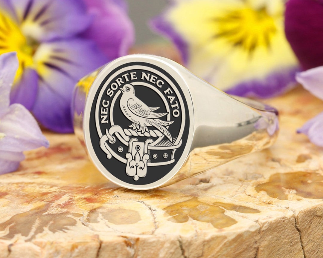 Rutherford Scottish Clan Engraved Signet Ring | Sterling Silver ...