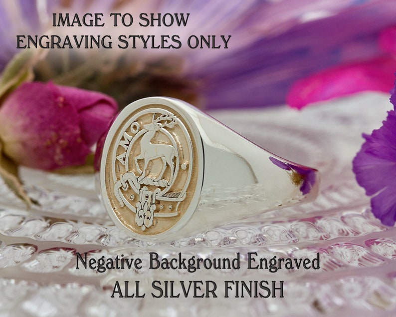 Logan Scottish Clan Engraved Signet Ring | Sterling Silver | Family ...