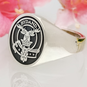 Scottish Clan Signet Ring, All Clans Sterling Silver, Handmade, Laser ...
