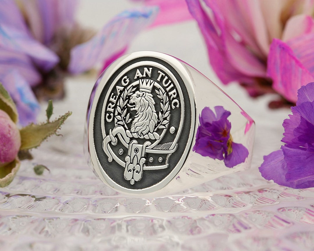 Maclaren Scottish Clan Crest Signet Ring, Silver or 9ct Gold Handmade ...