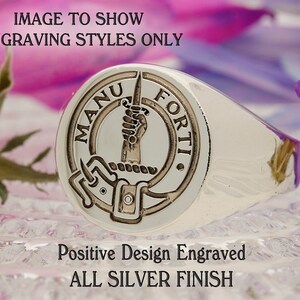 Graham Scottish Clan Signet Ring ( Ne Oublie ) Sterling Silver Handmade ...
