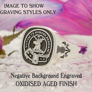 Graham Scottish Clan Signet Ring ( Ne Oublie ) Sterling Silver Handmade ...
