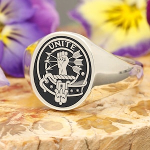 Brodie Scottish Clan Engraved Signet Ring | Sterling Silver | Family ...