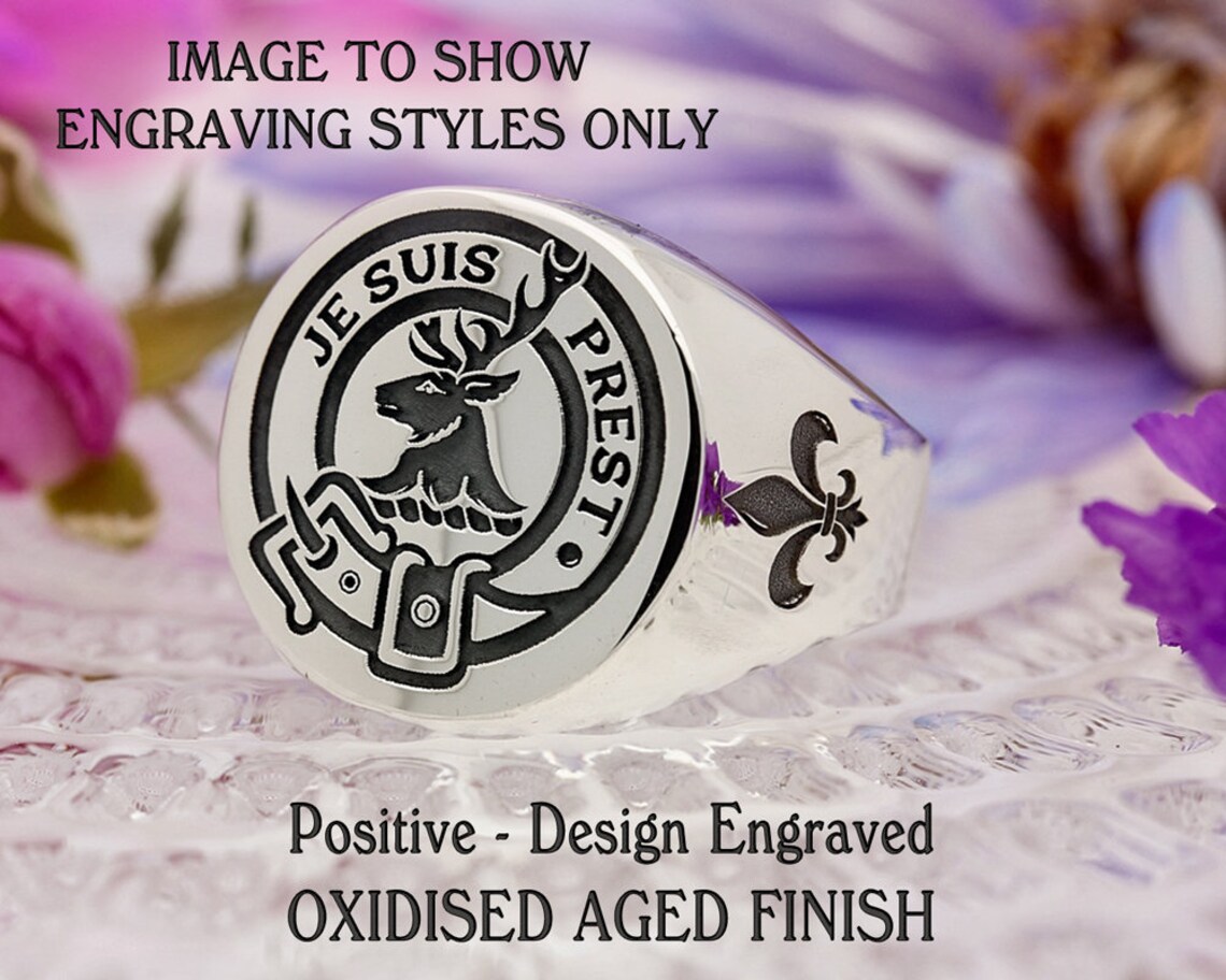 Macpherson Scottish Clan Signet Ring, Silver Handmade and Laser ...