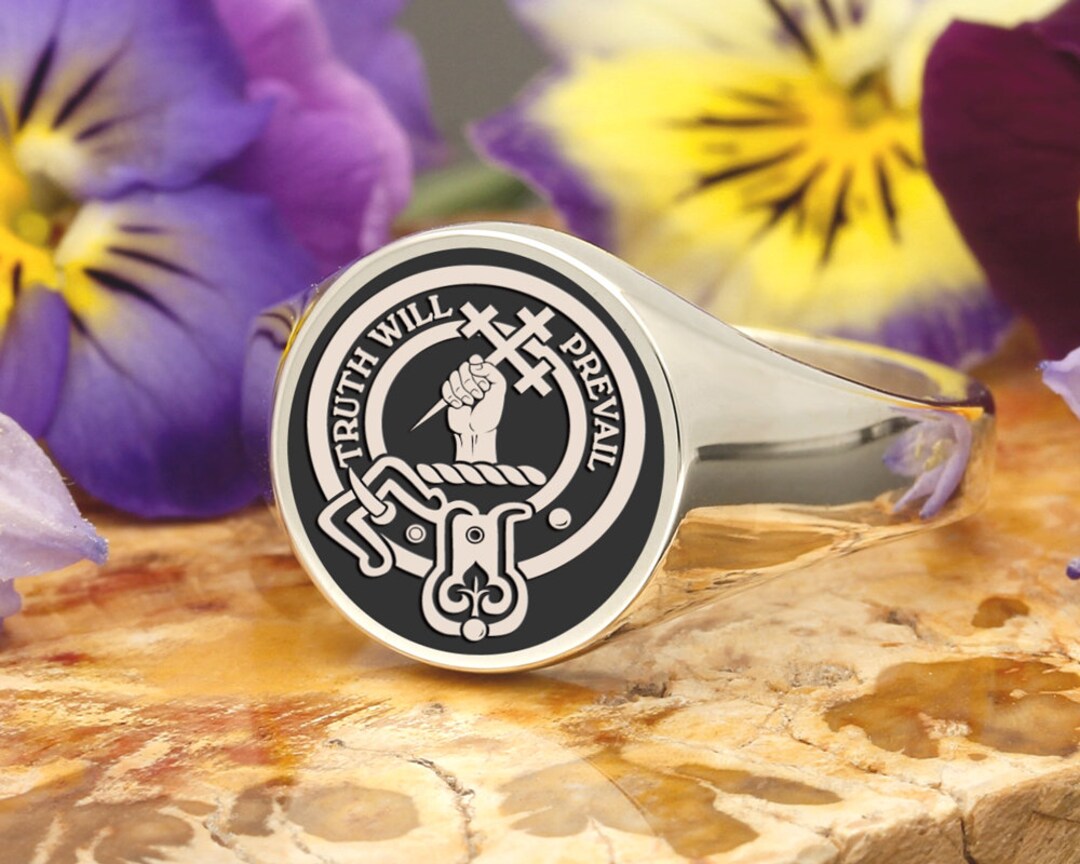 Thomson Scottish Clan Engraved Signet Ring | Sterling Silver | Family ...