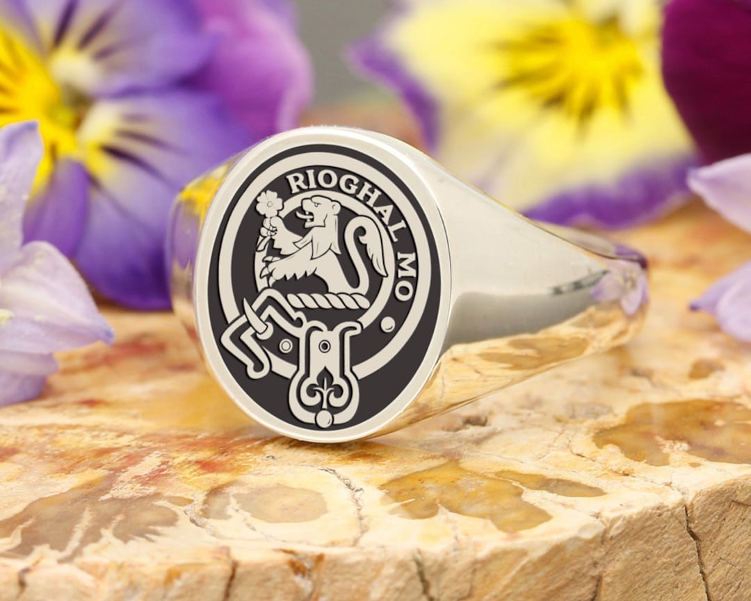 Primrose Scottish Clan Crest Signet Ring, Silver or 9ct Gold Handmade ...