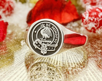 Macpherson Scottish Clan Signet Ring Silver Handmade and | Etsy