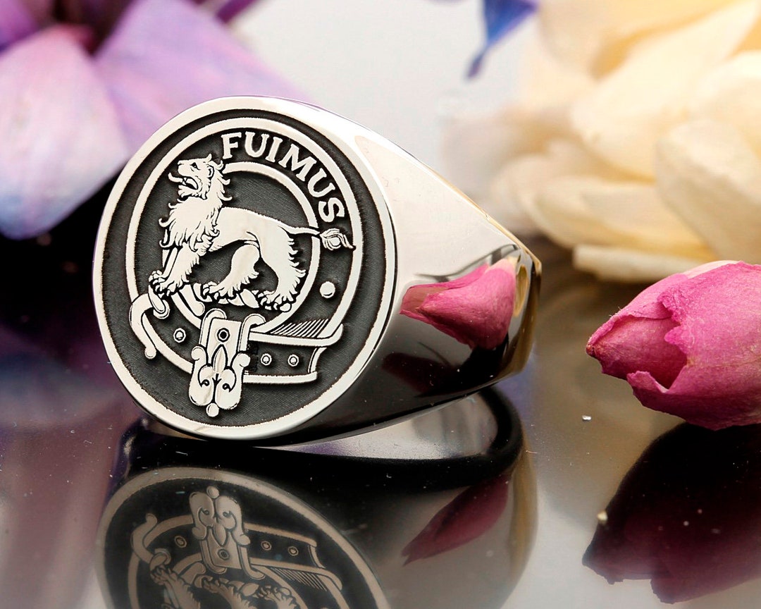 Bruce Scottish Clan Engraved Signet Ring | Sterling Silver | Family ...