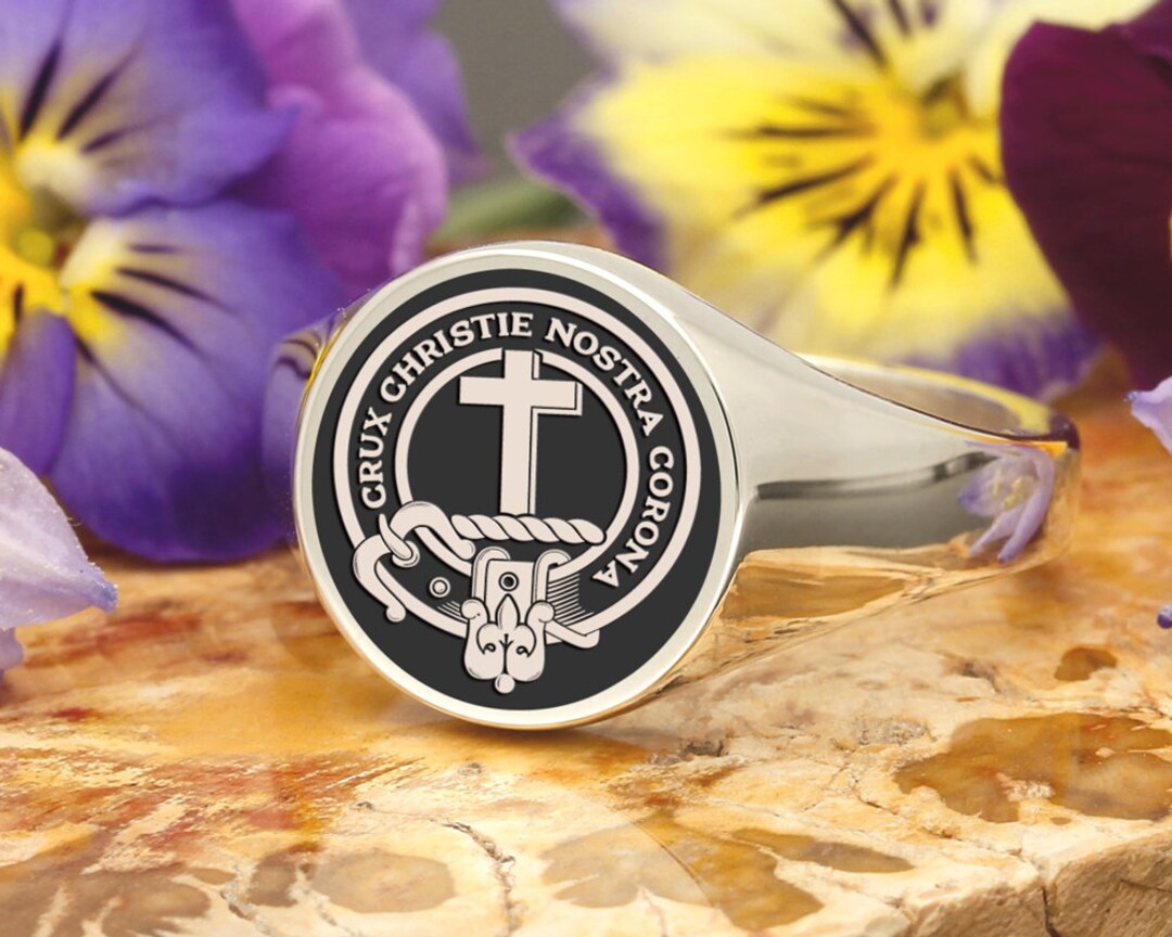 Mercer Scottish Clan Engraved Signet Ring | Sterling Silver | Family ...