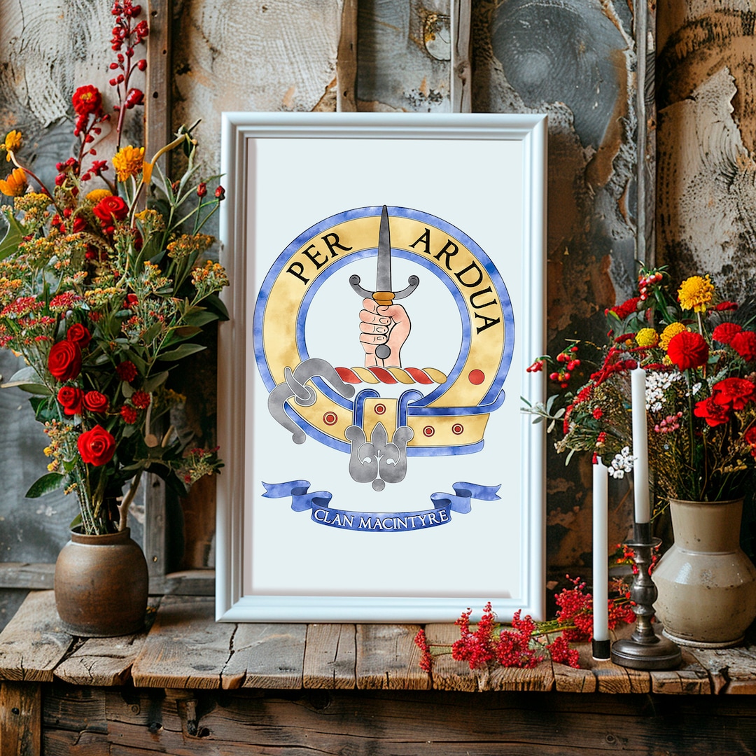 Macintyre Scottish Clan Digital Art Print Personalised Family Crest ...